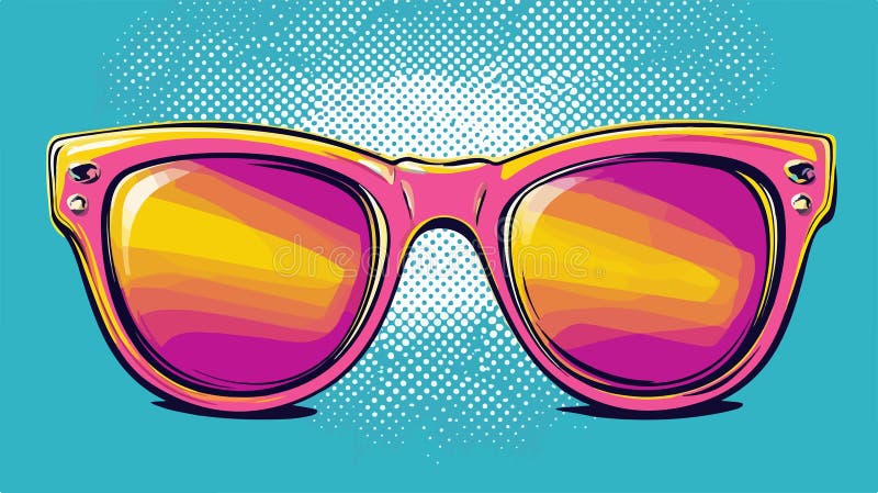 Bold Sunglass Pop Art Style Vector Art with Simple Line Design Stock ...