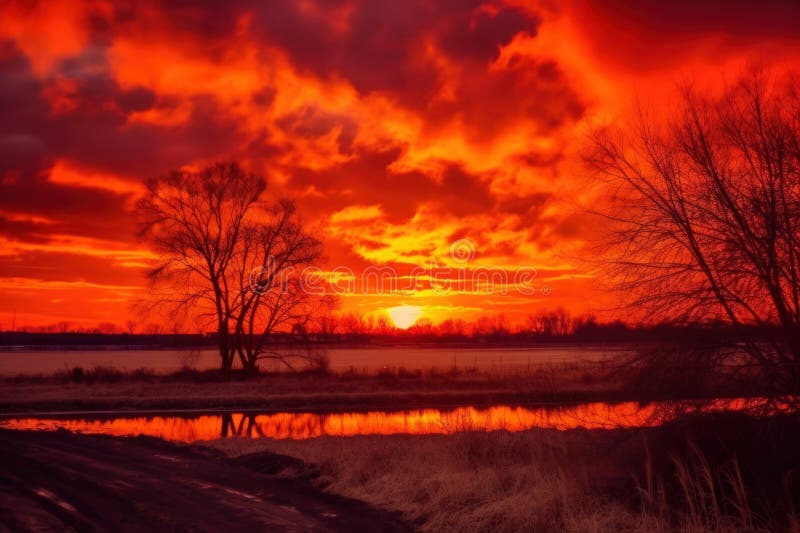 Bold Sunset - Generative AI Stock Image - Image of airplane, skyline ...