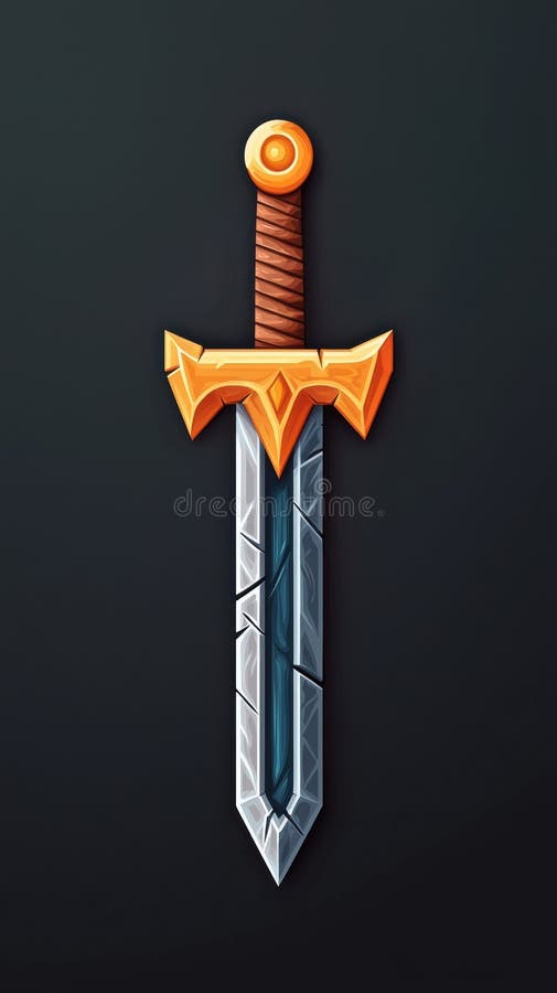 Bold Sword Icon Featuring a Unique Design, Inspired by Classic Video ...