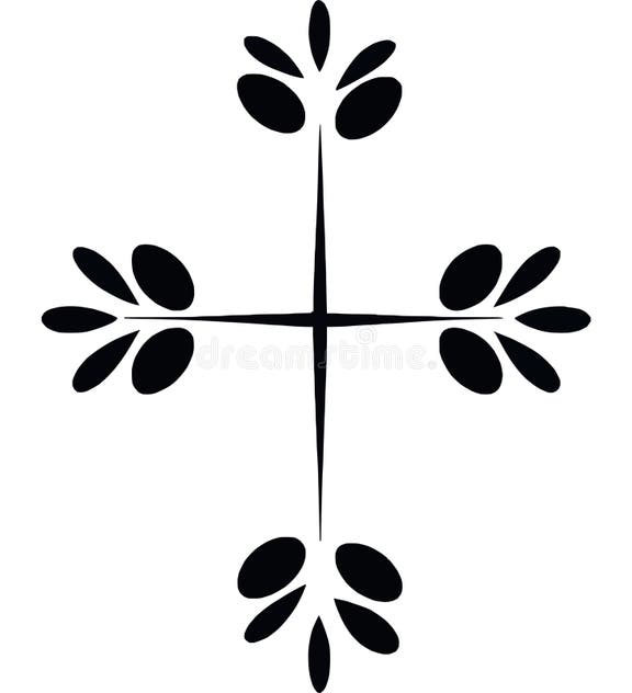 Bold Symmetrical Cross with Floral Design Stock Photo - Image of ...