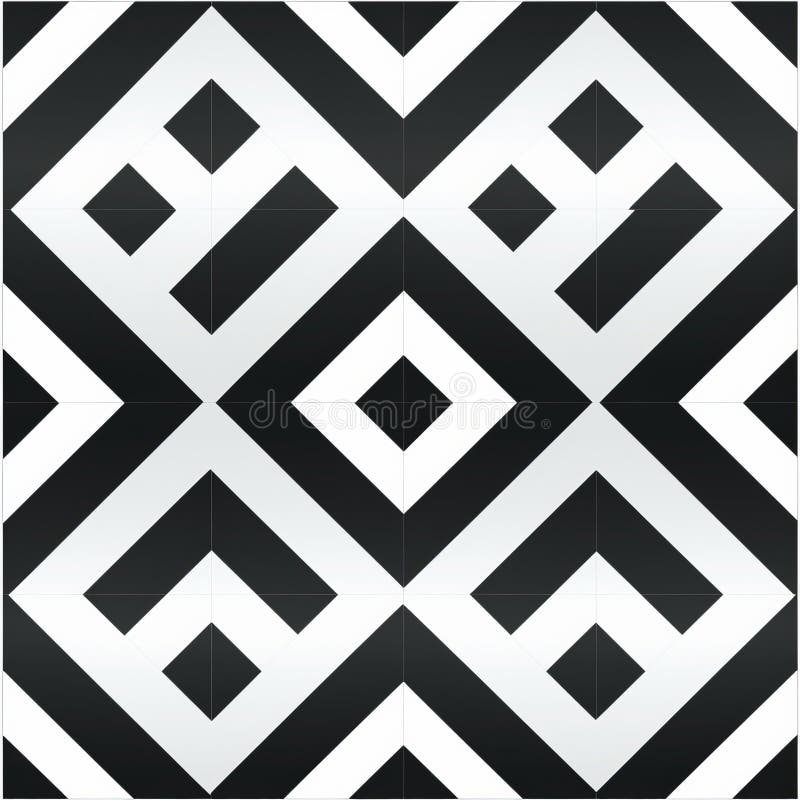 Bold and Symmetrical: a Stunning Black and White Tile Design Stock ...