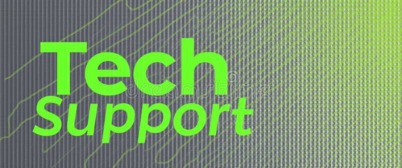 Bold Tech Support Text in Vibrant Green Against a Sleek, Modern ...