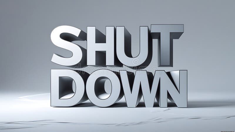 SHUTDOWN Message Text Logo, Symbol, Icon, Sign. Stock Illustration ...