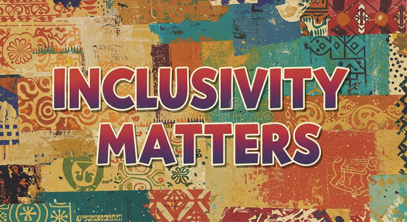 Bold Text Reads "Inclusivity Matters" in Purple with a White Border ...