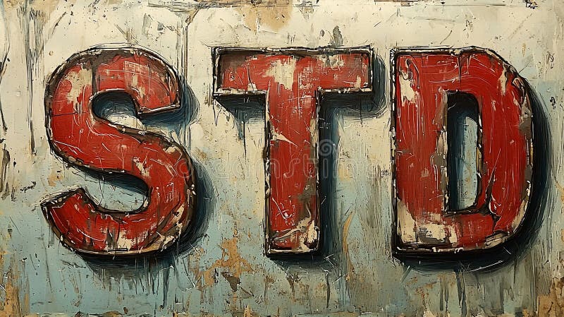 Bold Textured STD Lettering with Distressed Vintage Style Stock ...