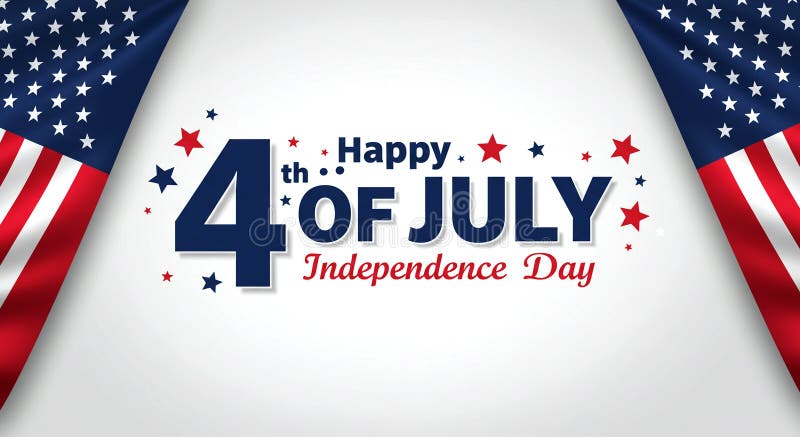 Minimalist Independence Day Design with 4th of July Text Stock ...