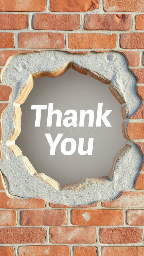 Creative Thank You Message Breaking through a Brick Wall with a Modern ...