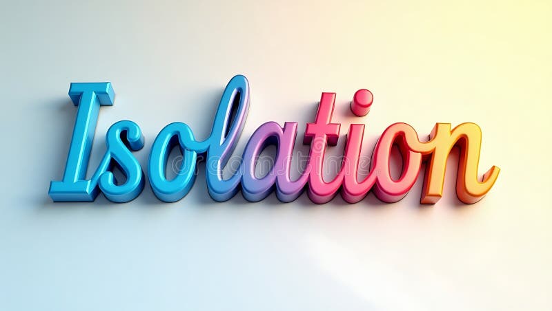 Colorful Typography Artwork Displaying the Word Isolation on a Light ...