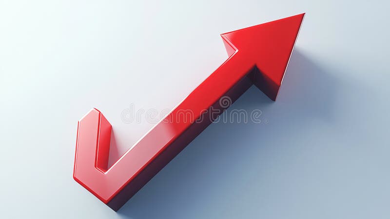 A Bold, Three-dimensional Red Zigzag Arrow Pointing Upward, Symbolizing ...