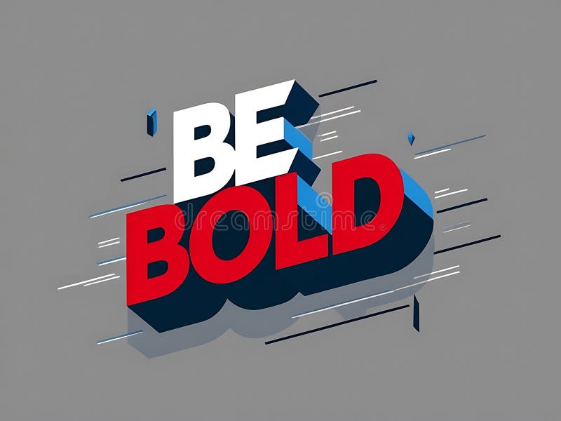 Bold Three Dimensional Text Design Featuring Speed Lines Stock ...