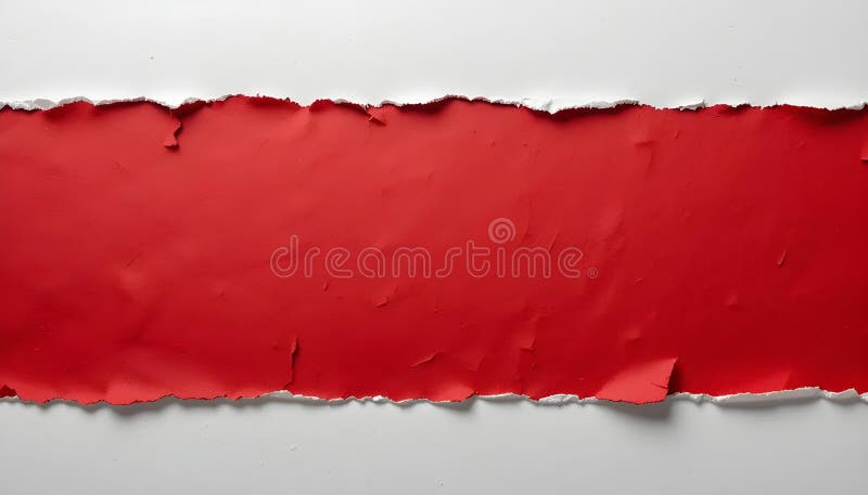 Bold Torn Red Paper Effect with Shadows for Text Placement Stock ...