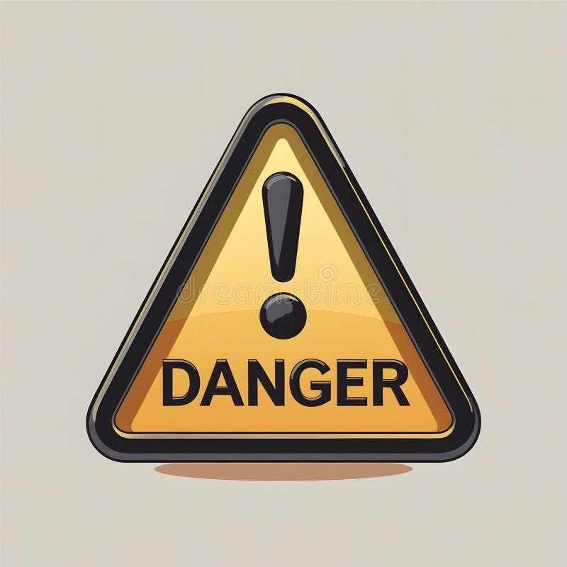 Attention Danger Sign with Bold Exclamation Icon Stock Illustration ...