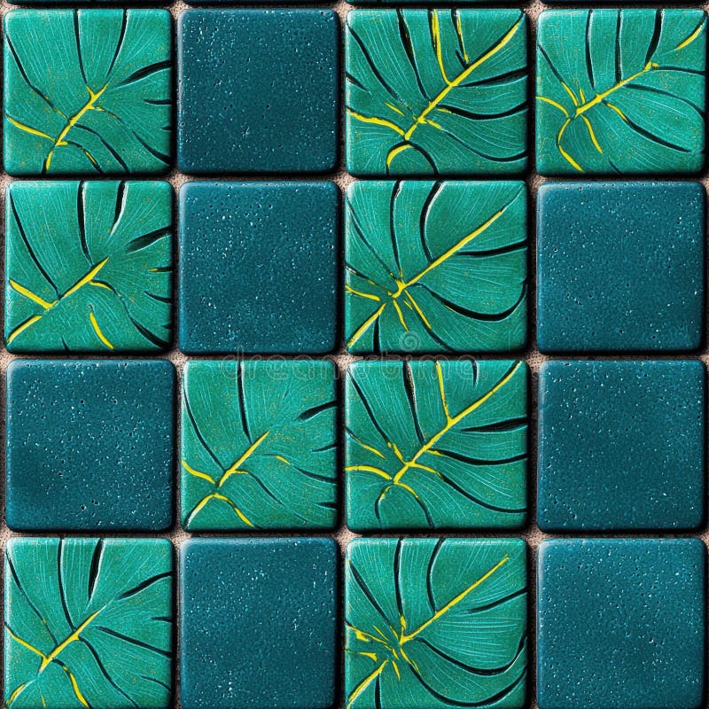 Bold Tropical Leaf Print Tile Seamless Pattern Design Stock ...