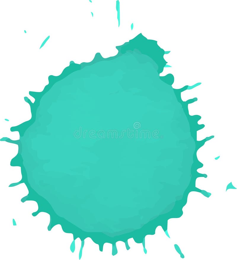 Bold Turquoise Ink Blot with Organic Splatter and Rounded Edges. Stock ...