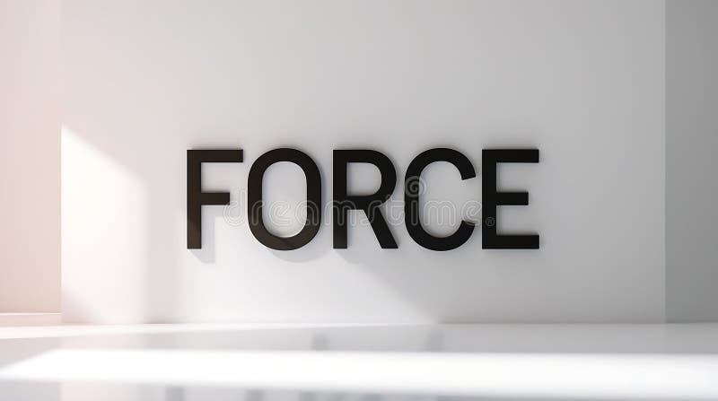 Bold Typographic Representation of the Word FORCE Against a Clean ...