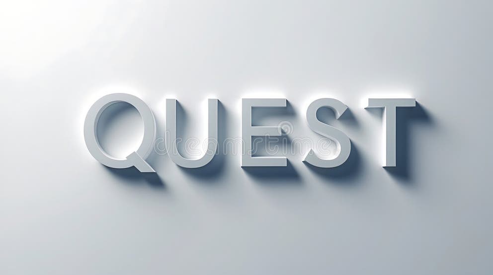 Bold Typography Artwork Featuring the Word Quest Against a Subtle ...