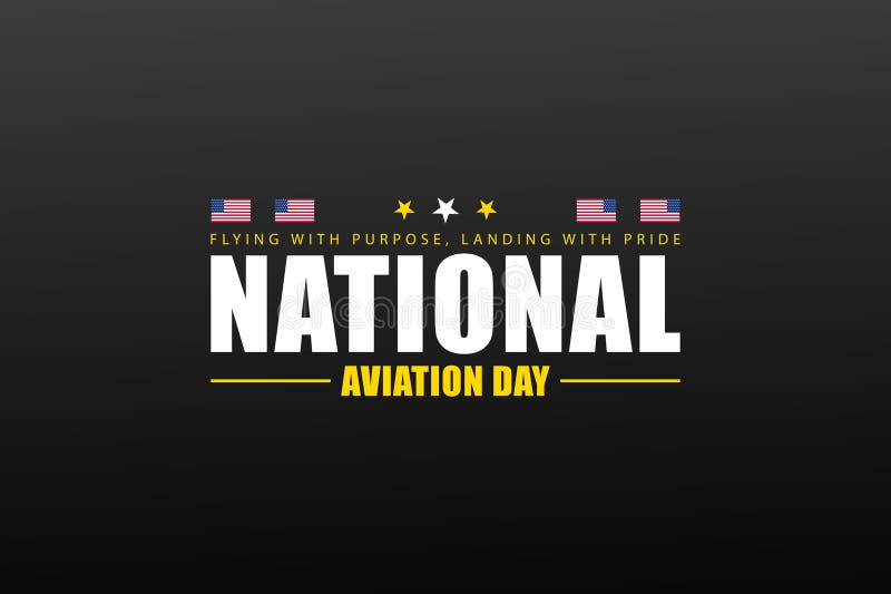 Bold Typography Banner for National Aviation Day Stock Vector ...