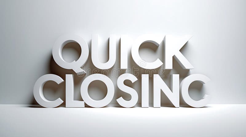 Bold Typography Displaying the Phrase Quick Closing in a Minimalistic ...