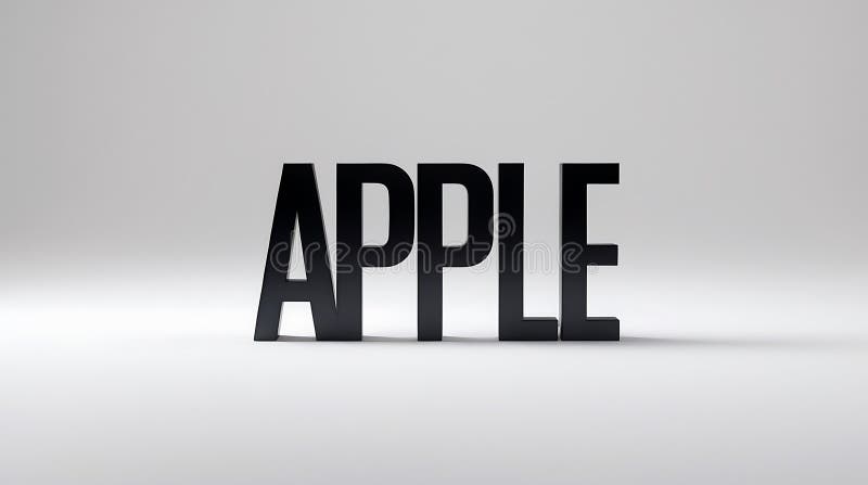 Bold Typography Displaying the Word Apple Against a Minimalist Backdrop ...