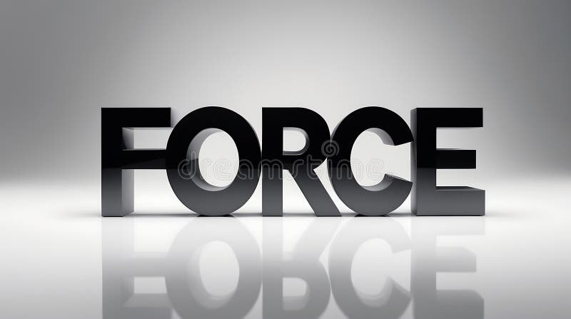 Bold Typography Displaying the Word Force Against a Light Background ...