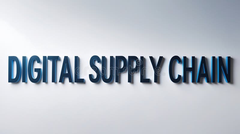 Digital Supply Chain Sign with Bold Typography and Shadow Effects on a ...