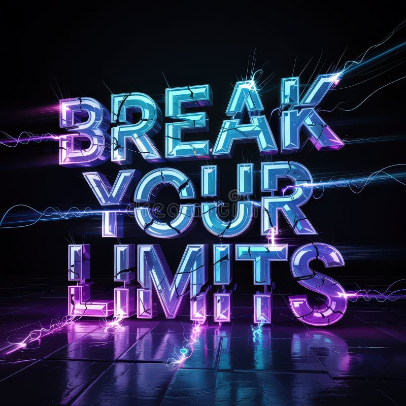 Bold Typography Illuminated with Neon Lights Emphasizes a Motivational ...