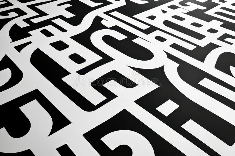 Bold Typography Layout in Contrasting Black and White Tones Stock Photo ...