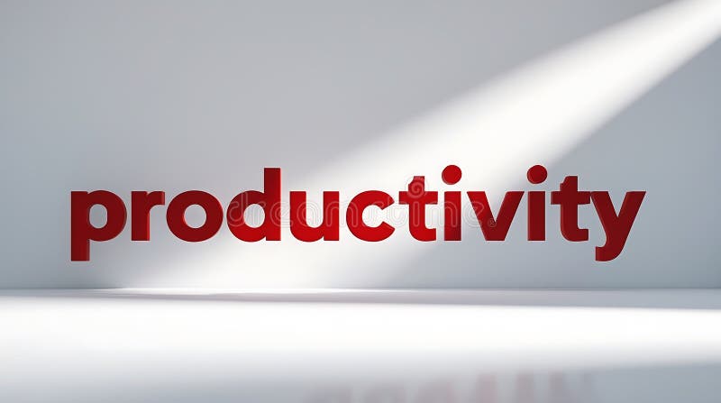 Bold Typography of Productivity in Soft Light within a Minimalist Space ...