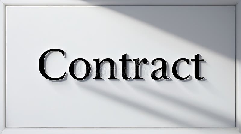 Bold Typography with the Word Contract Displayed on a Simple Background ...