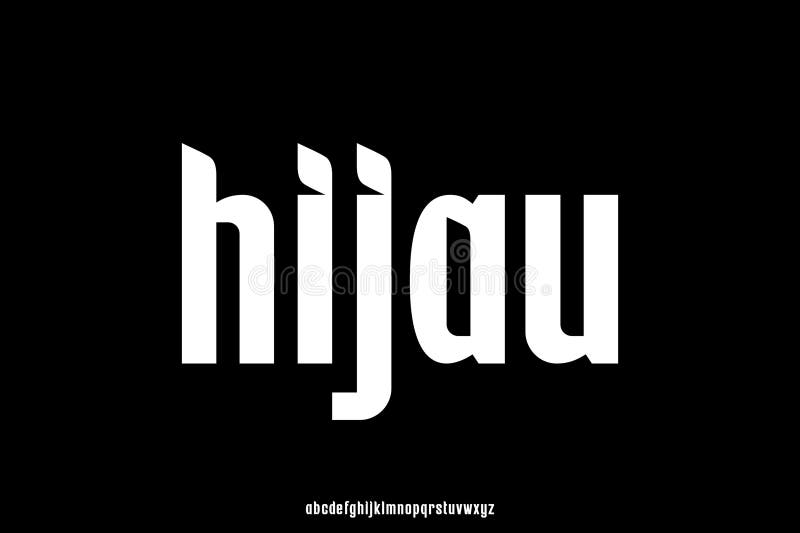 Bold Unique Modern Sans Serif Alphabet Display Font Vector Illustration ...