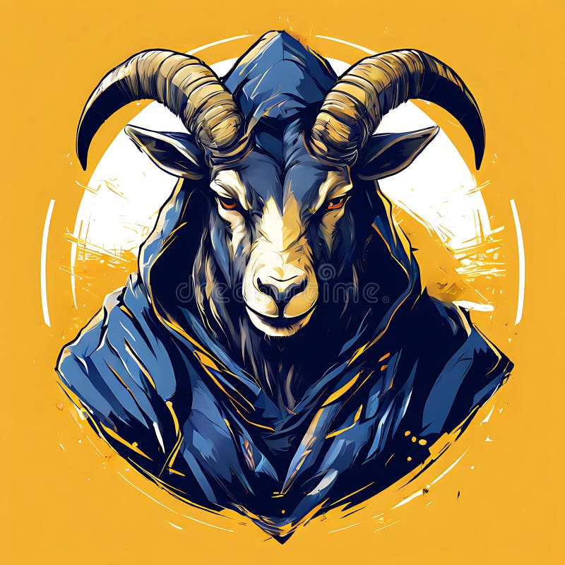 A Bold and Unique Vector Illustration of an Assassin-themed Goat ...