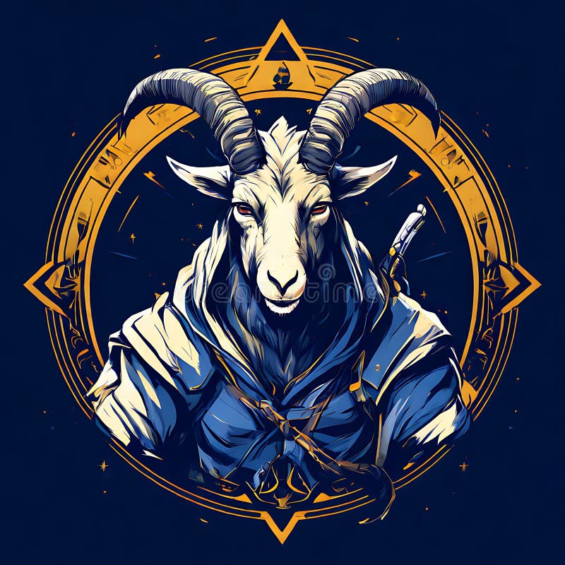 A Bold and Unique Vector Illustration of an Assassin-themed Goat ...
