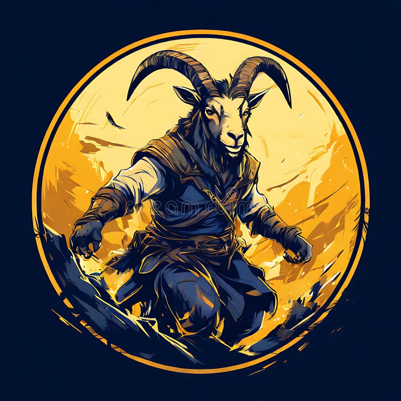 A Bold and Unique Vector Illustration of an Assassin-themed Goat ...