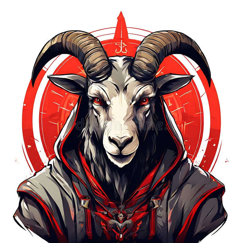 A Bold and Unique Vector Illustration of an Assassin-themed Goat ...