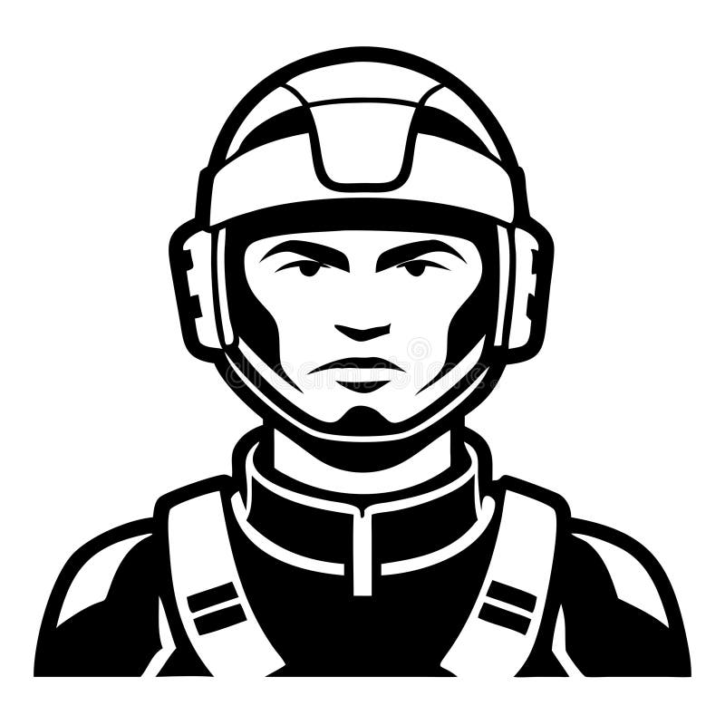 Bold Vector Art of a Helmeted Soldier for Graphic Design and Tactical ...