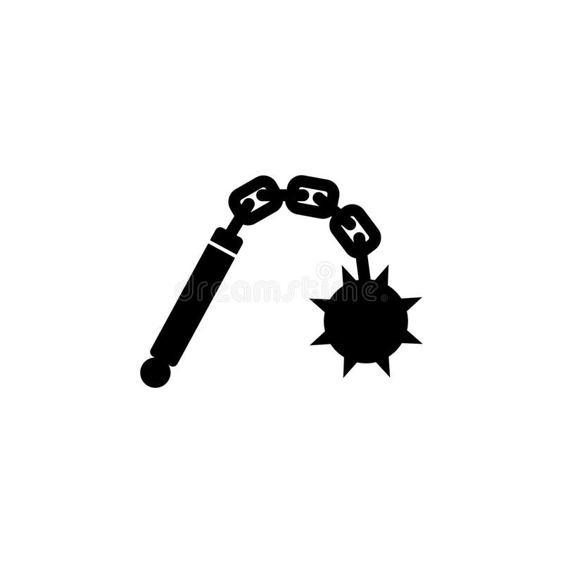 Bold Vector Icon of Medieval Flail, Symbolizing Ancient Warfare and ...
