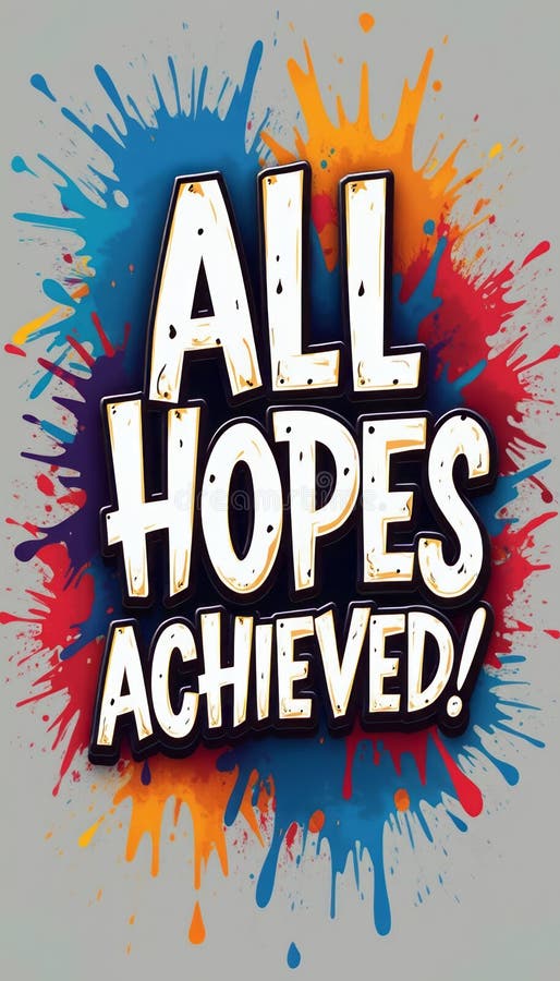 Bold and Vibrant All Hopes Achieved Graphic Stock Image - Image of ...