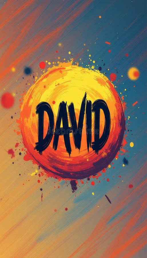 Bold and Vibrant Artwork Featuring the Name DAVID Inside a Radiant Sun ...