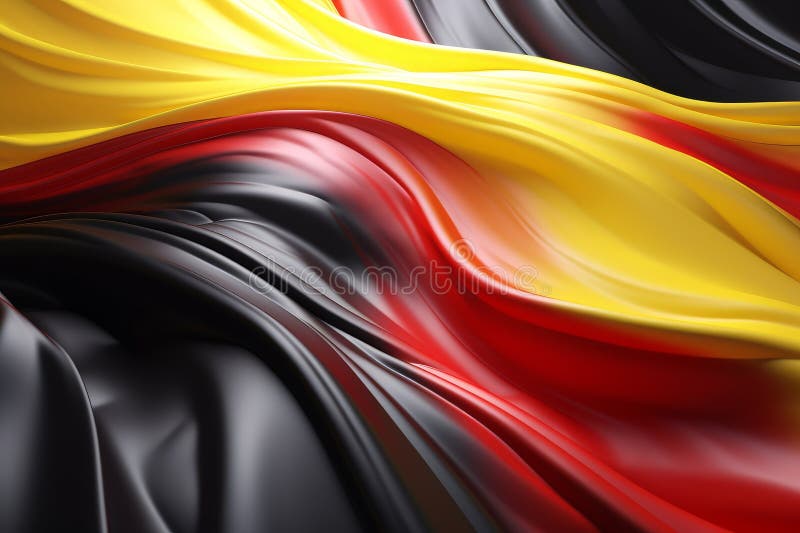 Modern Minimalist Belgian Flag Waves in 3D Render Stock Illustration ...