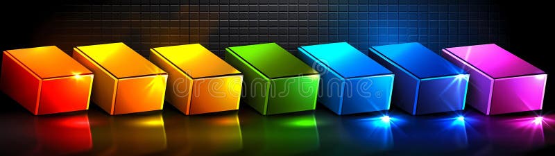 Bold and Vibrant 3D Cubes in an Array of Striking Colors Stretch Across ...