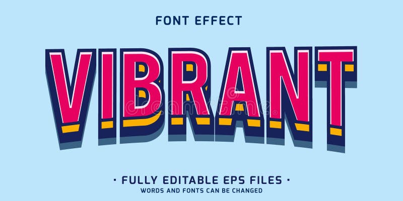 Bold and Vibrant 3D Text Effect with Lower Arch Stock Vector ...