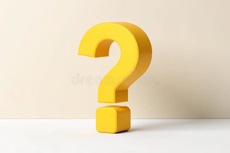 3d Realistic Yellow Question Mark Illustration Stock Illustration ...