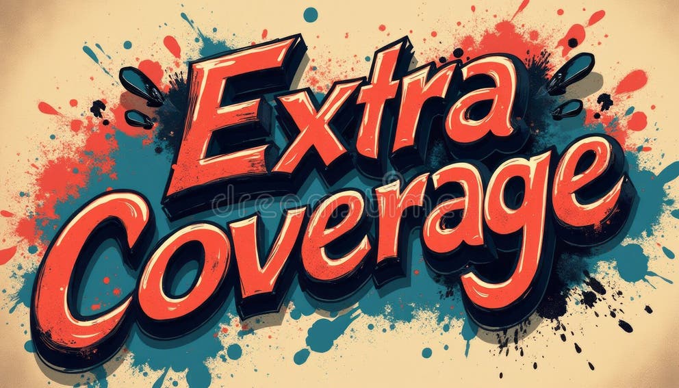 Bold and Vibrant Extra Coverage Graphic Design Stock Image - Image of ...