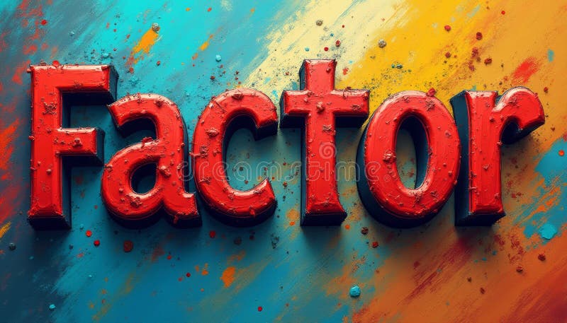 Bold and Vibrant Factor Lettering on a Colorful Abstract Background ...