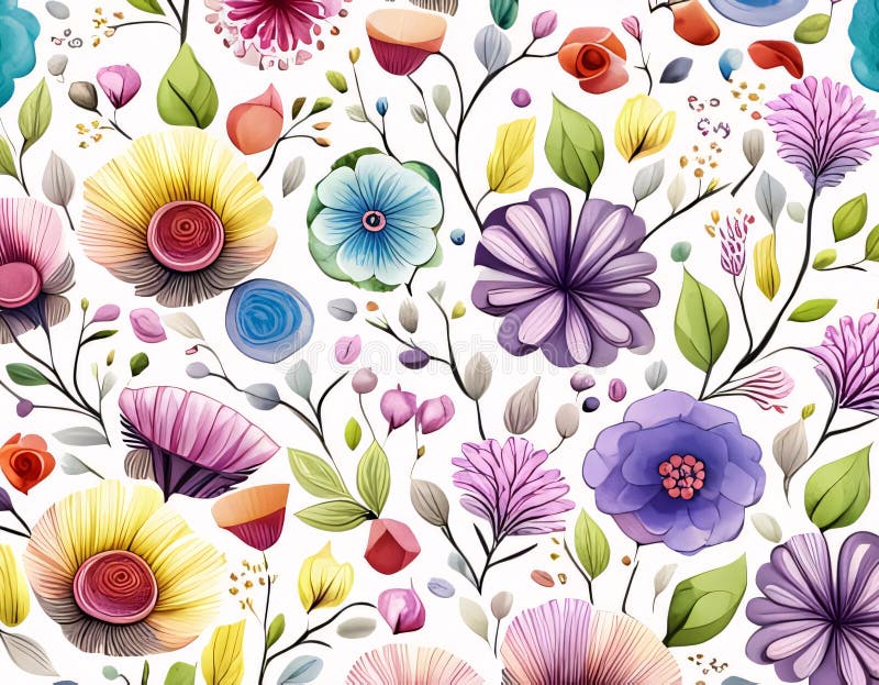 Bold and Vibrant Fforal Artwork,detailed Colorful Patterns and Textures ...
