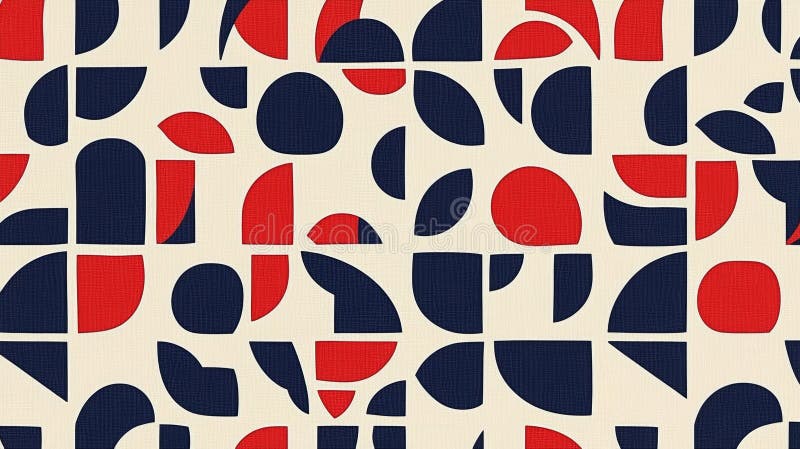 Bold and Vibrant Geometric Pattern in Red, White, Blue a Stock ...