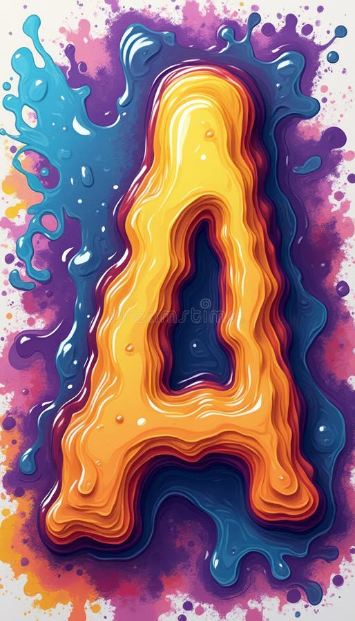 Bold and Vibrant Letter a with a Glossy, Layered Effect Stock Image ...