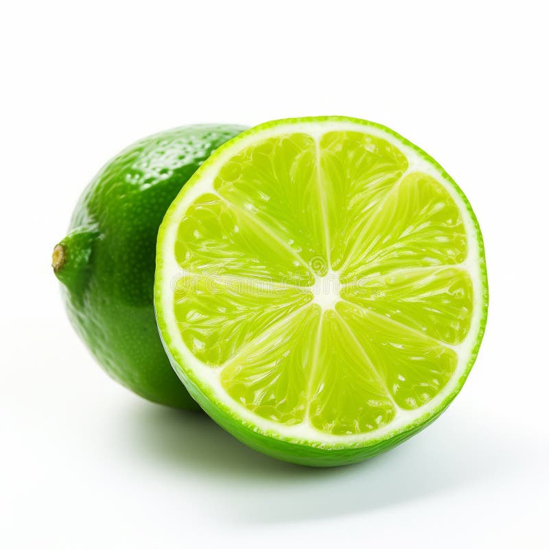 Bold and Vibrant Lime on White Background Stock Illustration ...