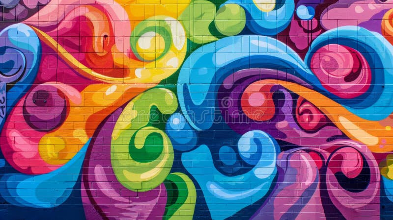 Bold, Vibrant Mural with Stunning Visual Impact, Ai Generated Stock ...