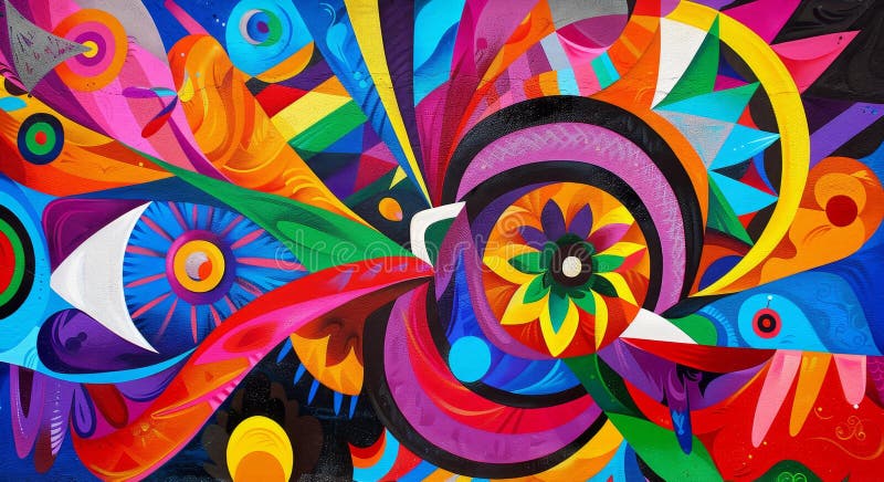 Bold, Vibrant Mural with Stunning Visual Impact, Ai Generated Stock ...